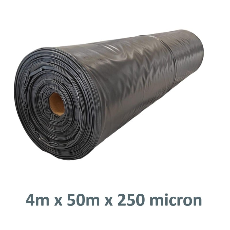 200m2 Black Polythene Roll (4m x 50m x 250 micron) — BuildQuip